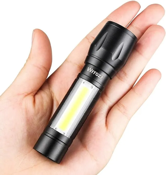 Mini Rechargeable LED Flashlight COB+XPE Portable Torch Camping Lantern ...