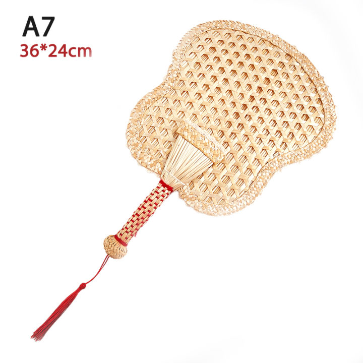 Hand-Woven Woven Straw Hand Fan Old Summer Natural Environmentally ...