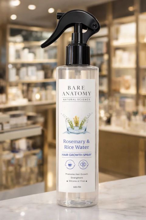 Bare Anatomy Hair Spray, Rosemary Hair Growth Spray, Rice Water Hair ...