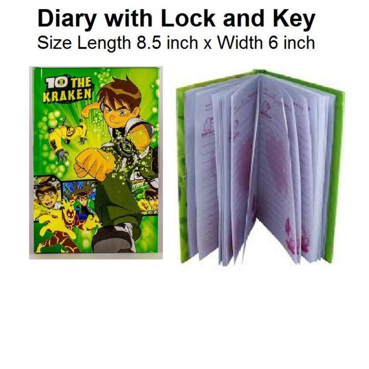 Ben10 Benten Lock Diary with key colourful pages | Daraz.pk