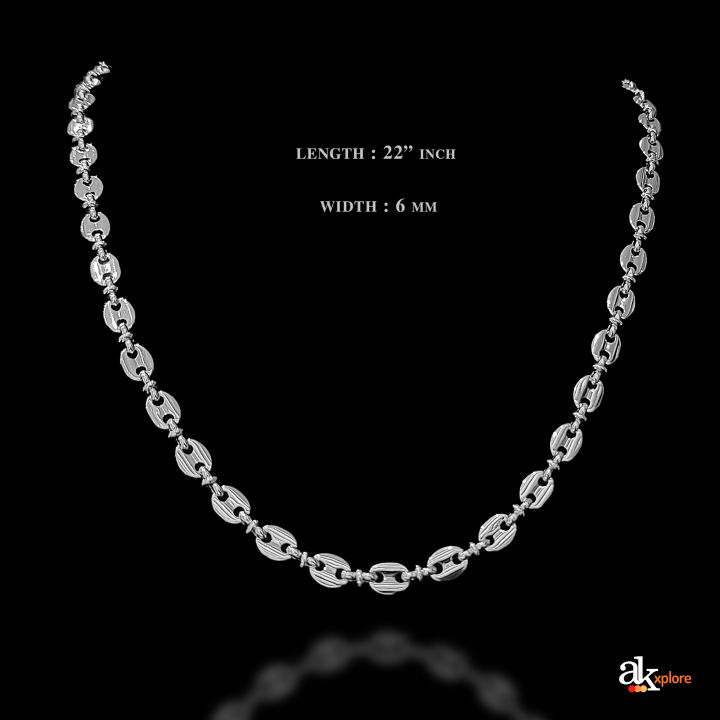 Solid Sterling Silver Plated Men Women Gucci Link Choker Mariner Hollow ...