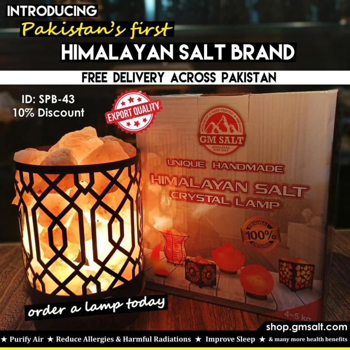 Pink Himalayan Rock Salt Lamp SPB-42 │ GM SALT │ Home Décor │Bedside Lamp │ Decoration for Side ...