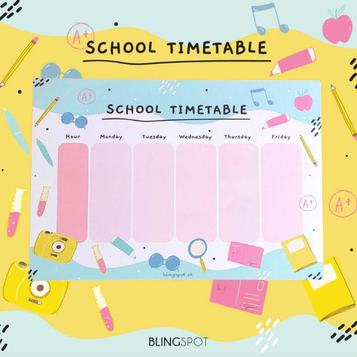 School Timetable Notepad Daraz Pk