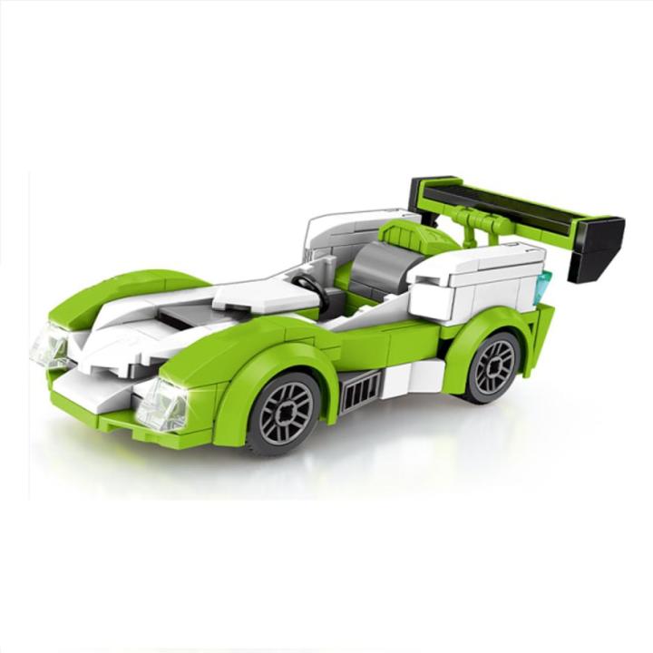 City Sembo Block Race Car Model Set Racing Race Car Bus Truck Building ...