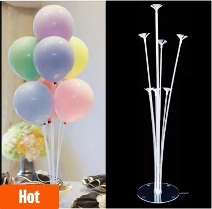 7 Tubes Balloons Holder Column Stand Balloon Stand Kit,Reusable Clear ...