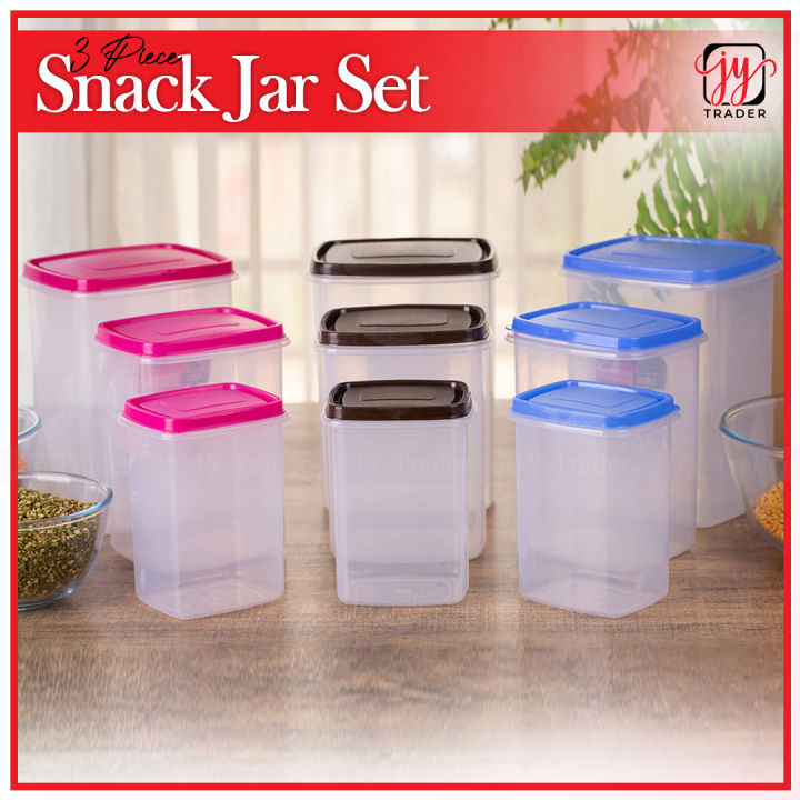 Snack Jar 3 Piece Set / Jar Set / Jar / Jars For Kitchen | Daraz.pk