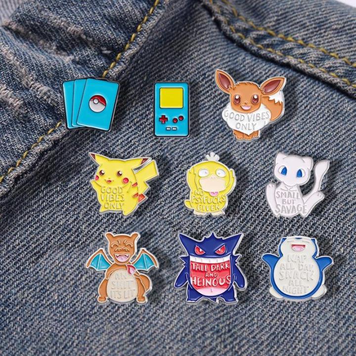 Japanese Anime Pokémon Enamel Brooch Gengar Pikachu Backpack Badge ...