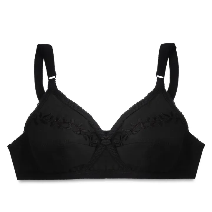 Embroidered Weave Casual Non Padded Wireless Bra | Daraz.pk