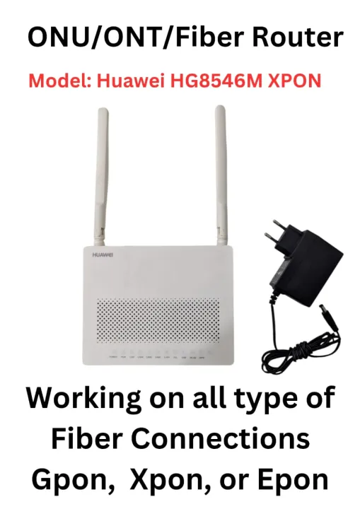 Huawei HG 8546M XPON Fiber Optic Router working on XPON/GPON/EPON with Adapter | Daraz.pk