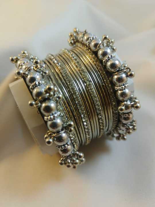 Steel Metal Bangle's Set nagina chori for girl/women | Daraz.pk
