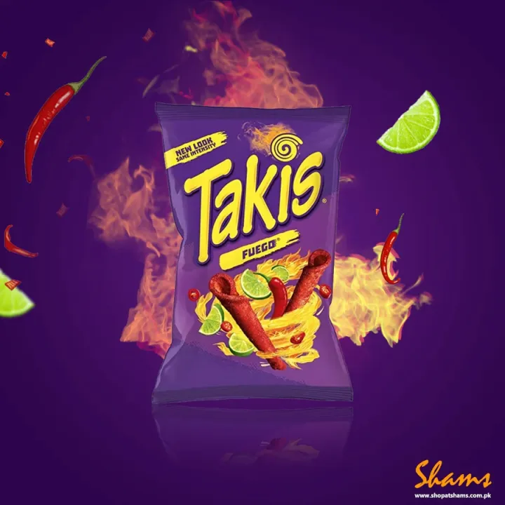 Takis Fuego Hot Chilli Pepper & Lime Tortilla Chips 56g | Daraz.pk