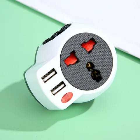 4-in-1 Multi Travel Adapter with Dual USB Port - Black/White Combo ...