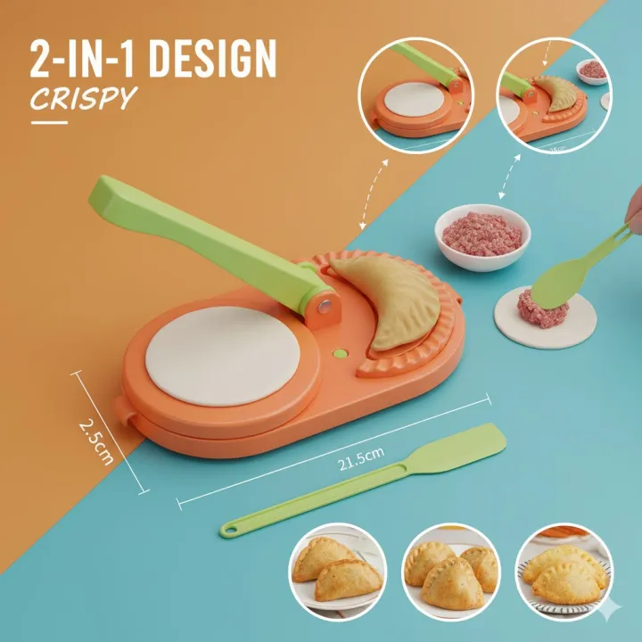 2-in-1 Samosa Maker Machine – Easy & Crispy Samosa Making Tool for ...