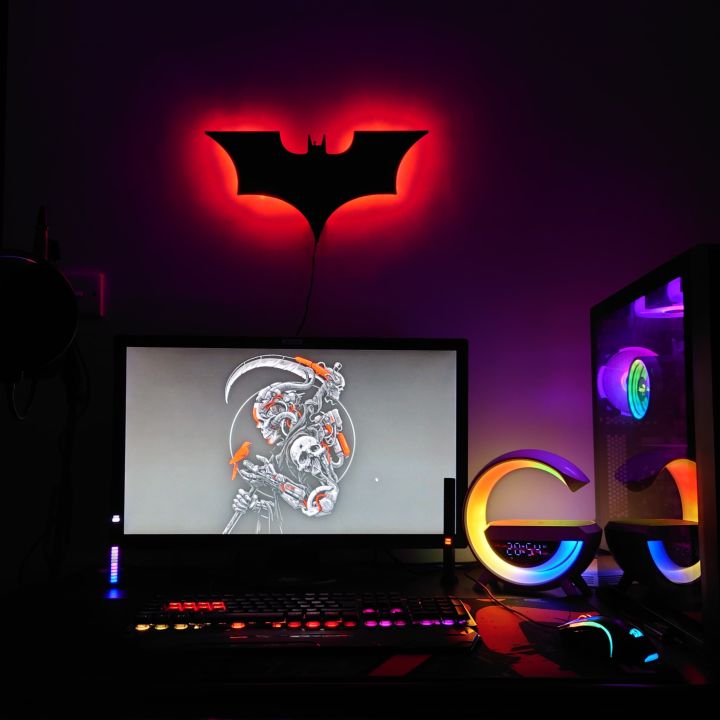 Batman wall lamp, wall art, wooden wall decoration, home decoration ...