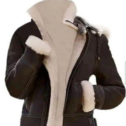 Men's B3 Aviator Pilot RAF Flying Bomber Shearling Fur Real Leather Jacket - Black | Daraz.pk