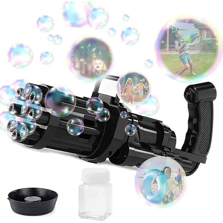 8-Hole BubbleGun Machine - With 3 cells - Massive Bubble Gattler Toy With Bubble liquid for Kids ...