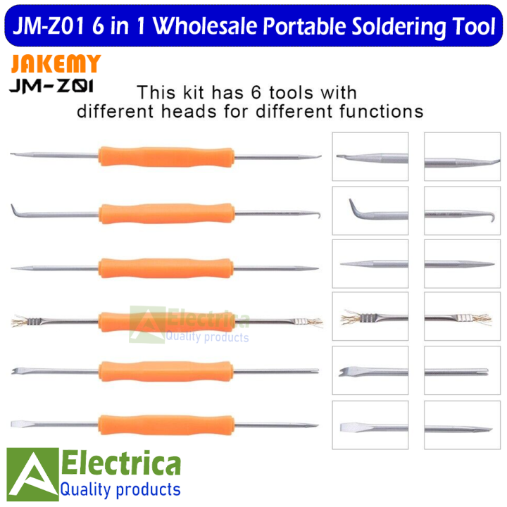6 in 1 JAKEMY JM-Z01 Solder Assist Kit Needle Knife Fork Brash Reamer ...