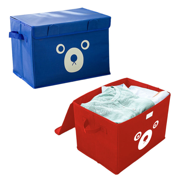Pack of 2 Panda Design Folding Storage Bins Quilt Basket Kid Toys ...
