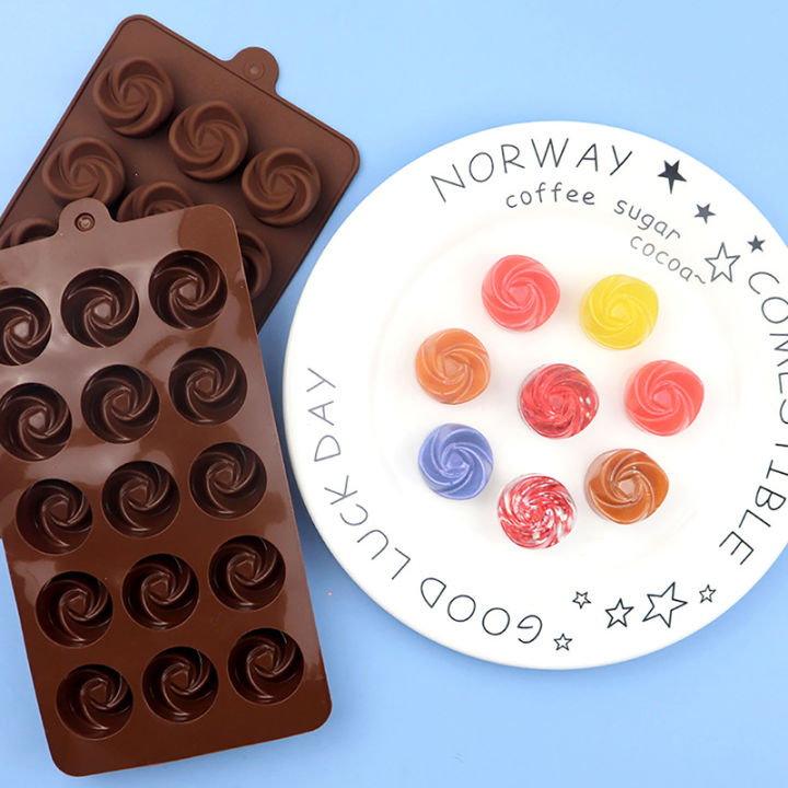 1Pc 15 Cavities Swirl Shape Silicone Cake Mold DIY Mousse Dessert ...