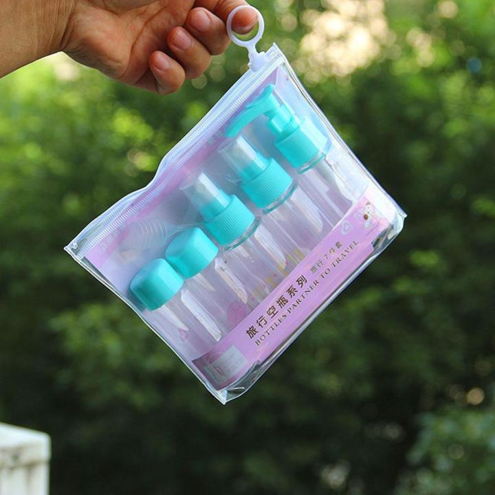 7 pcs/set portable flight travel size bottle pack liquid containers ...