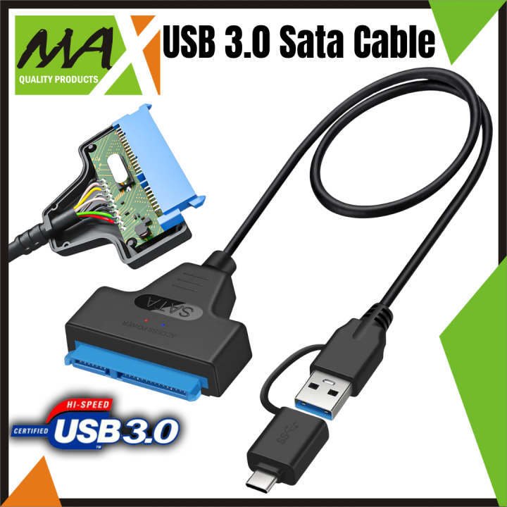 USB 3.0 to SATA Cable USB 3 .0 C Driver Cable High Speed 6Gbps Support ...