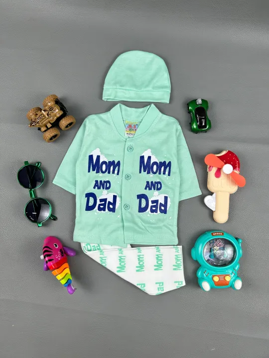 0Mth - 3Mth Light Green Mom & Dad Baba Suit For Newborns HG NBS226 ...