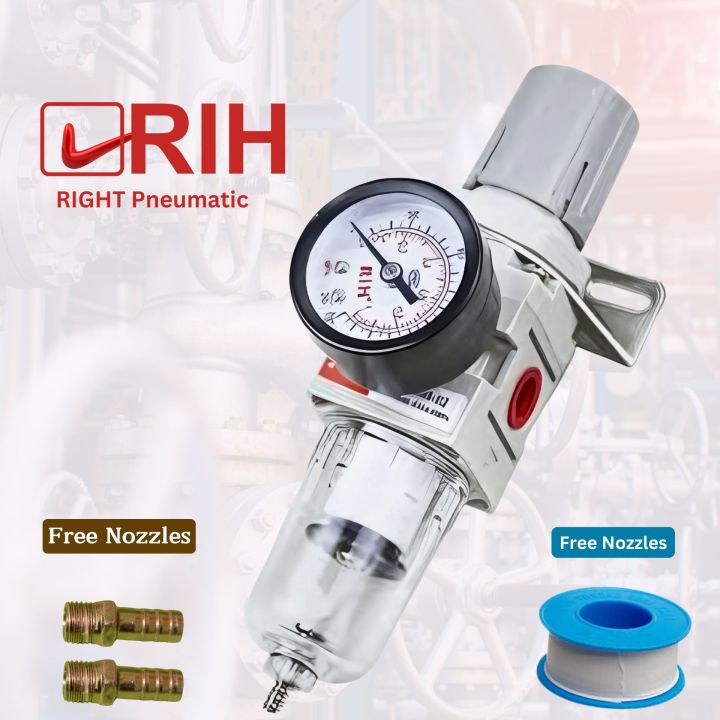 RIH Pneumatic Regulator Filter AW 2000-02 | Air Pressure Regulator with ...