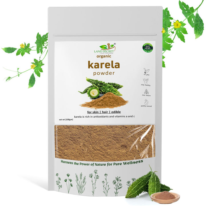 Land Secret Karela Powder – Pure Bitter Melon Extract for Blood Sugar ...