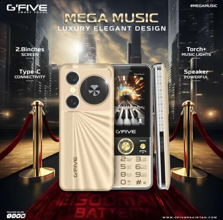 G’Five Mega Music Mobile Phone – Dual SIM – Big Speakers & Loud Sound ...