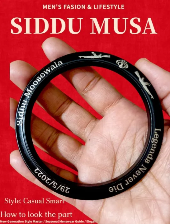 New Fashionable Black Sidhu Musa Wala Stainless Steel Kara /Banghale ...