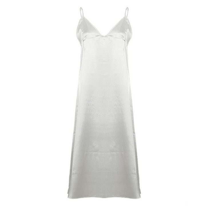 Valerie silky satin long chemise Feel sexy in silk chemise nightwear ...