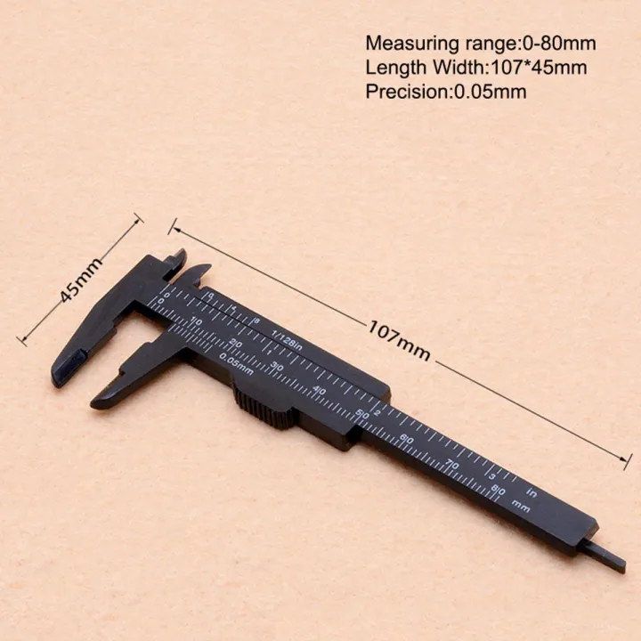 Double Rule Scale Plastic Vernier Caliper Measuring Student Mini Tool ...