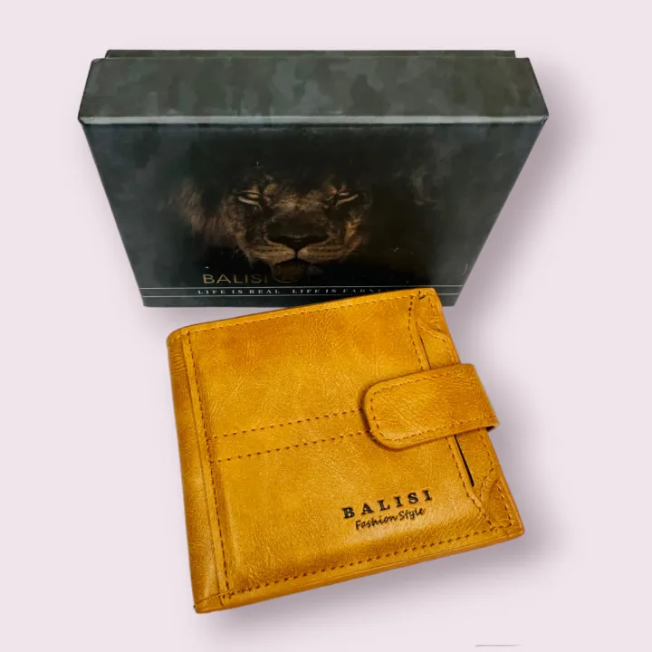 Original Balisi BL03A Bifold Leather Push Button Wallet for Men | Daraz.pk