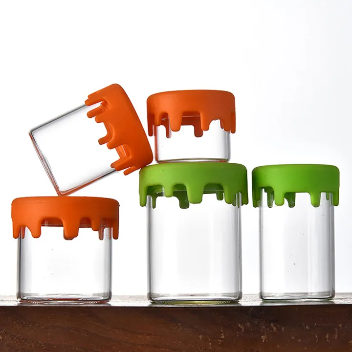 Kitchen accessories 2Pcs Glass Jars With Silicone Lid Case Jar Bottle ...