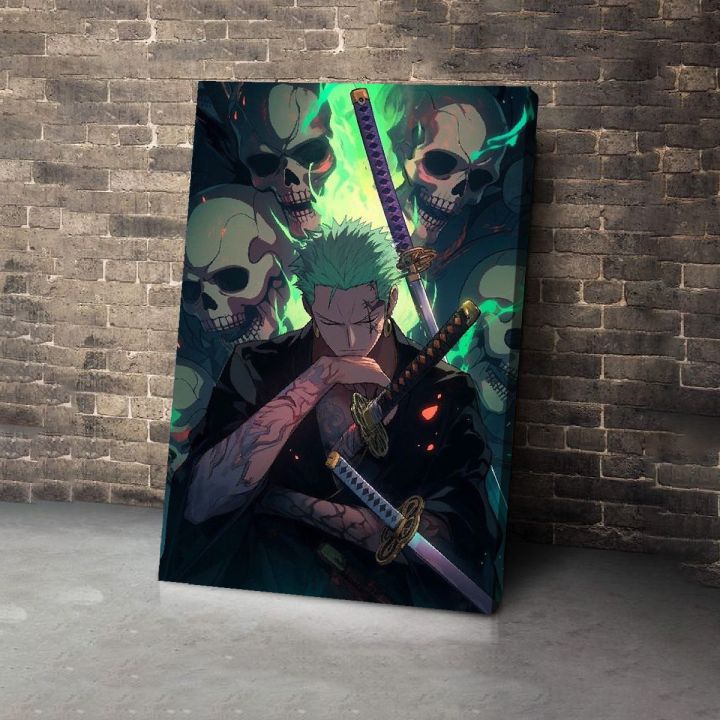 Design a single-sided wooden frame painting of Roronoa Zoro. | Daraz.pk