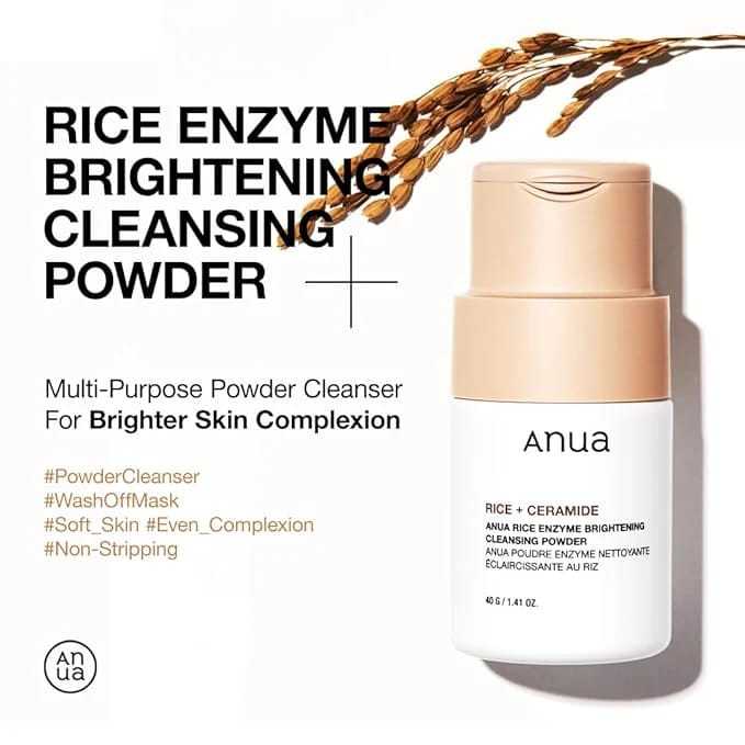 Anua Rice Enzyme Brightening Cleansing Powder 40g – Gentle Exfoliating ...