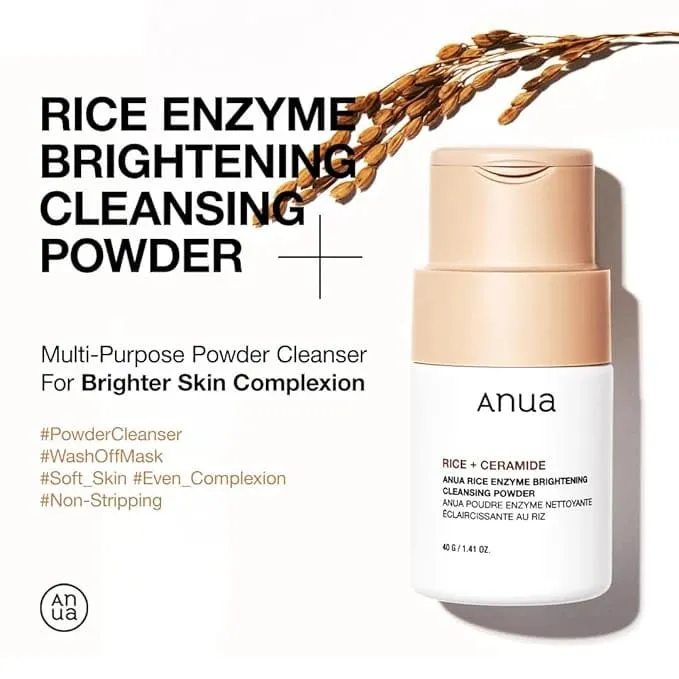 Anua Rice Enzyme Brightening Cleansing Powder 40g – Gentle Exfoliating ...