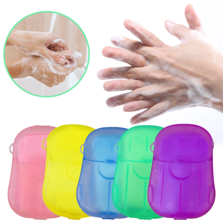 20 Pcs Travel Soap Sheets – Portable Disposable Hand Wash Soap – Ideal ...
