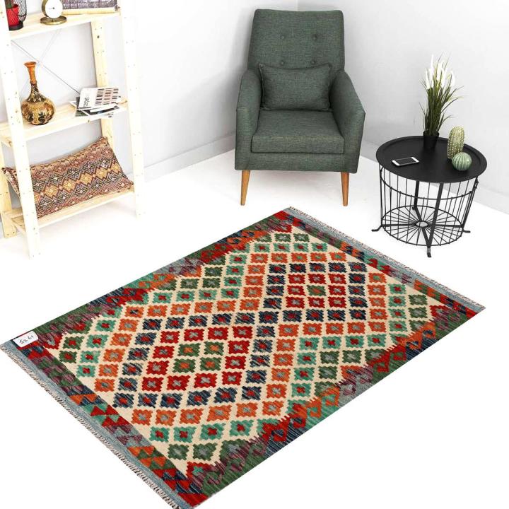 2.5x4ft Handwoven Traditional Afghan Kilim Rug -Anti dust Wool Area ...