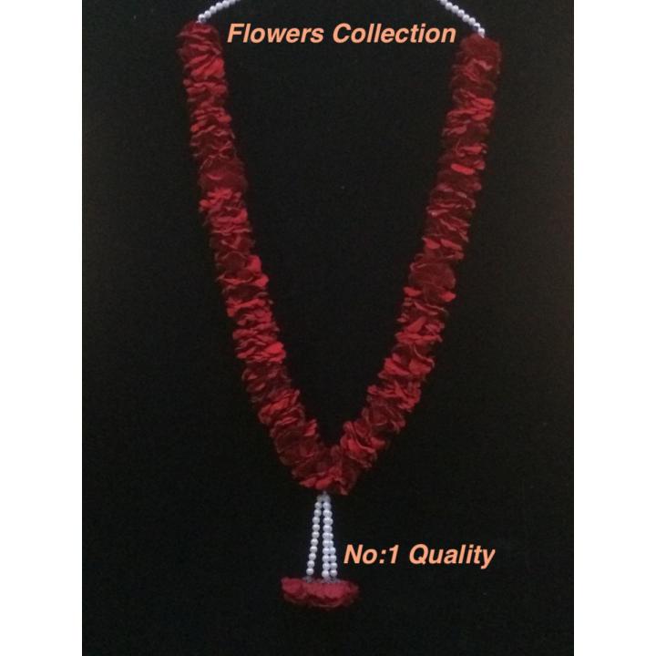 Artificial Flower Garlands Mala/Haar made with Red velvet flower | Daraz.pk