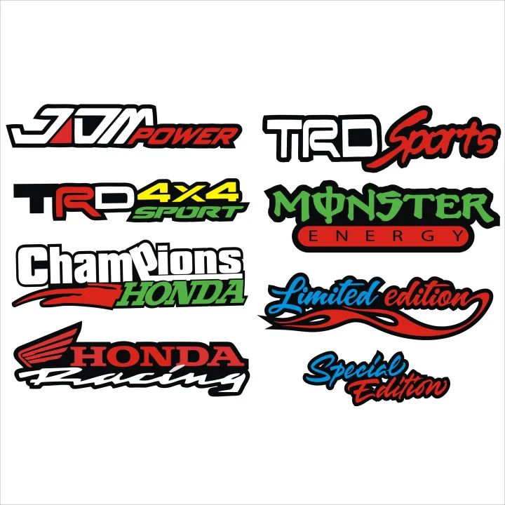(Pack of 8 Pcs) Sport Sticker For Bike Car Sticker Cycle sticker Bike ...