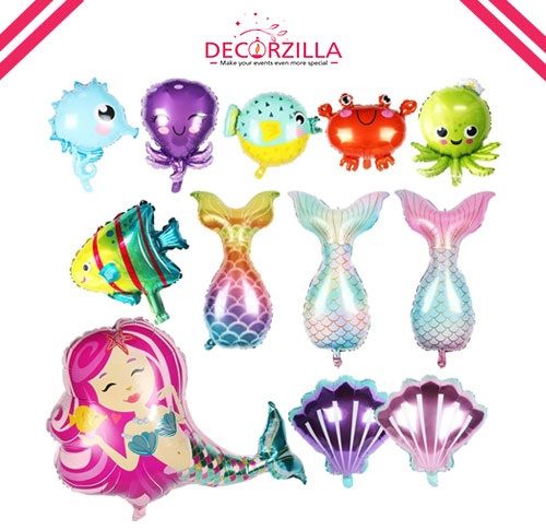 Under the Sea Birthday Decoration Balloon Shell Starfish Fish Sea Horse ...