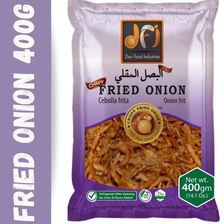 Desi Food Industries Fried Onion - Crispy Fresh Fried Onion - 400gm ...