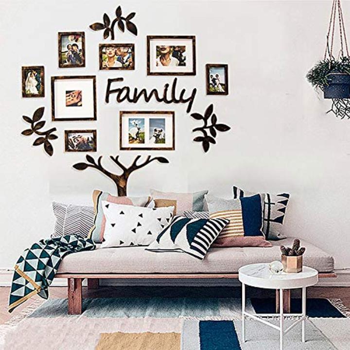 3D Wooden Wall Family photo/picture Tree With Picture Large Size Frames ...