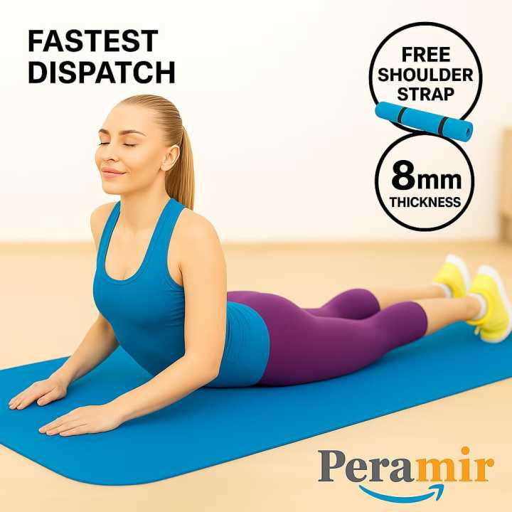 8mm Extra Thick Yoga Mat – Non-Slip, High-Density Exercise Mat with ...