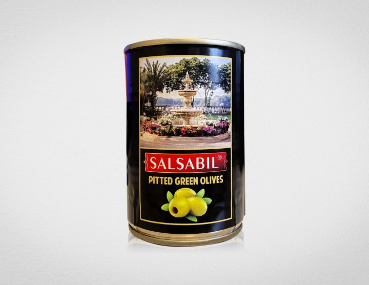 Salsabil Tin Pitted Green Olives (420gm) | Daraz.pk