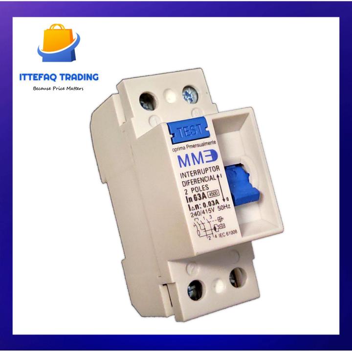 Earth Leakage Circuit Breaker 2 Pole 63A 240V Safety Protection Circuit ...