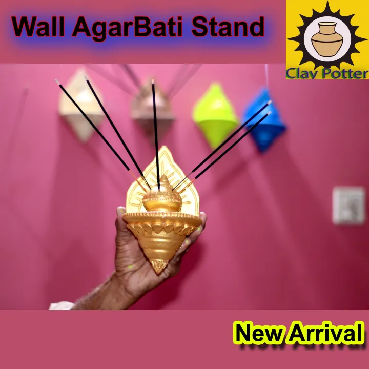 Mitti ki Agarbatti dewar ka stand | Clay Wall Incense Stand | Clay ...