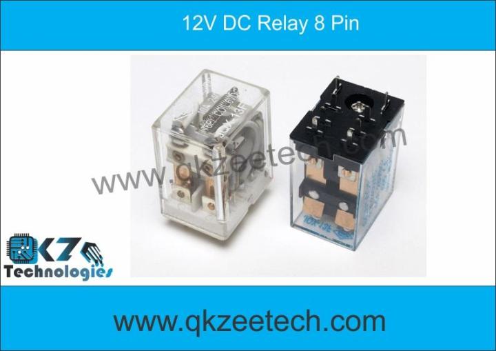 Relay 8 Pin DC 12V 10A Coil Electromagnetic Power Relay 8 Pin 76F (Pack ...