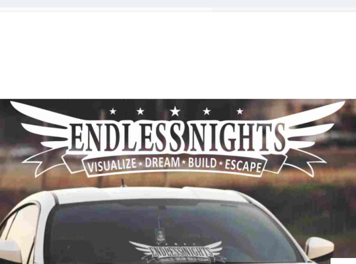 Endless Nights Sticker Vinyl Decal For WIndshield Backscreen White ...